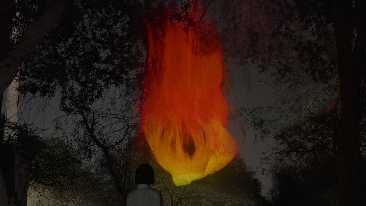 Universe of Fire Particles on the Island | teamLab