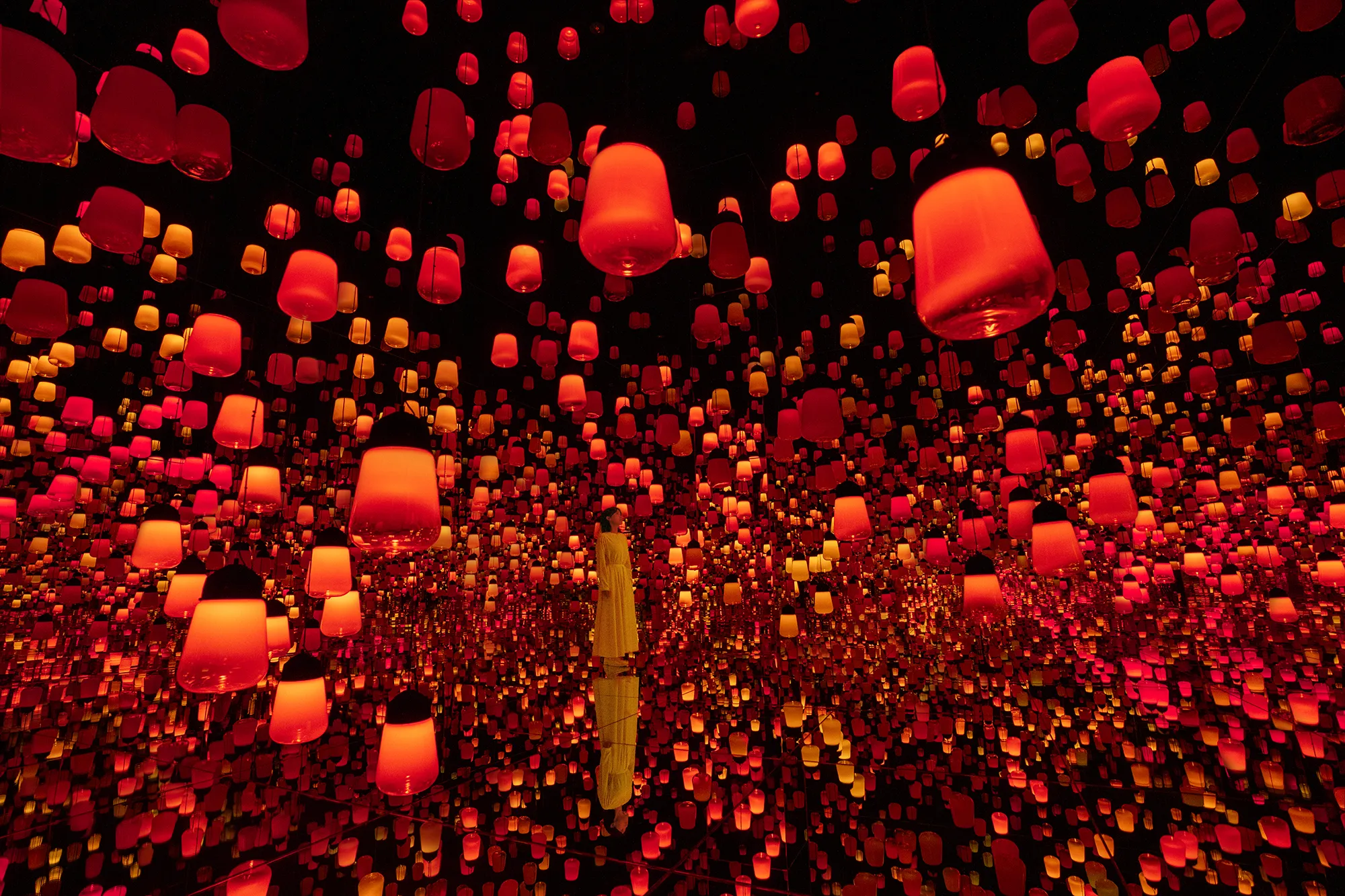 Forest of Resonating Lamps: One Stroke - a Year in the Mountains | teamLab