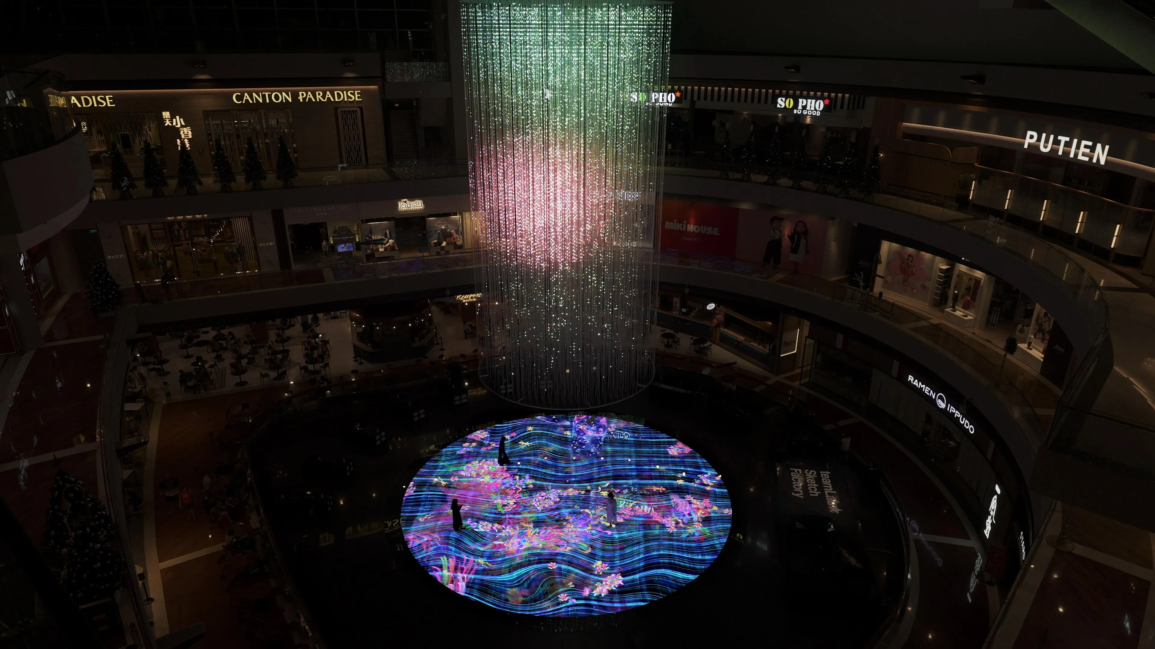 teamLab Crystal Fireworks with Graffiti Nature | teamLab